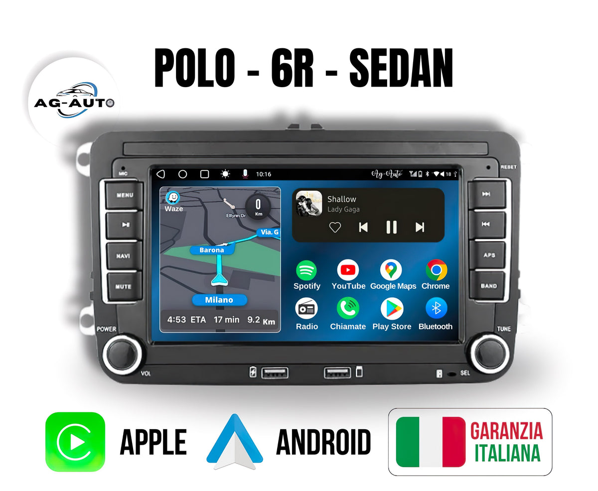 Autoradio Volkswagen Polo/5/6r Kit Completo USB 2 Din Android Carplay ...